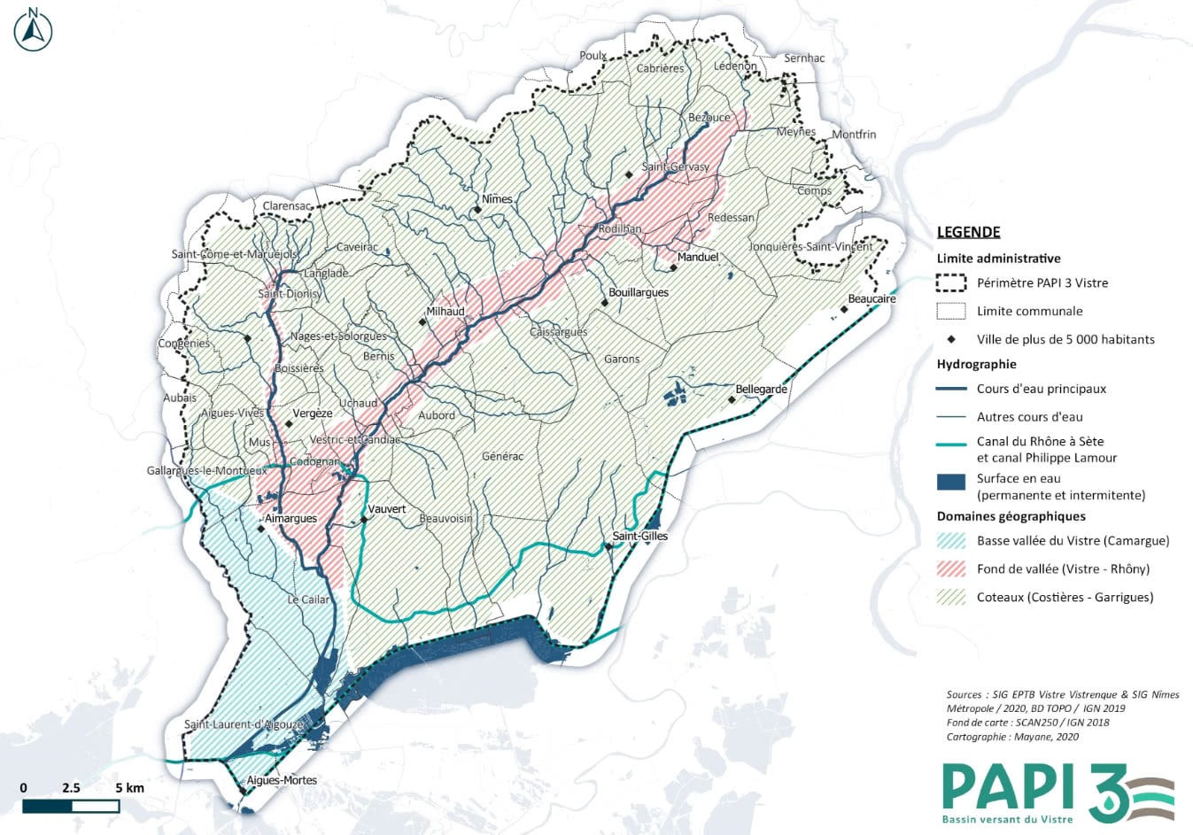 Le territoire du PAPI - PAPI 3 Vistre